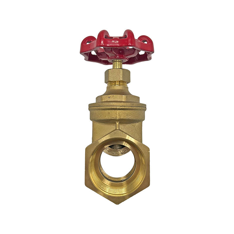 1 1/2" Brass Gate Valve PN20 – Red Wheel Handle