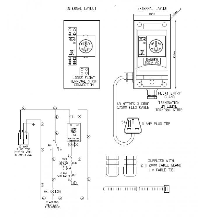 High Level Alarm Kit 230v for Sewage Plant